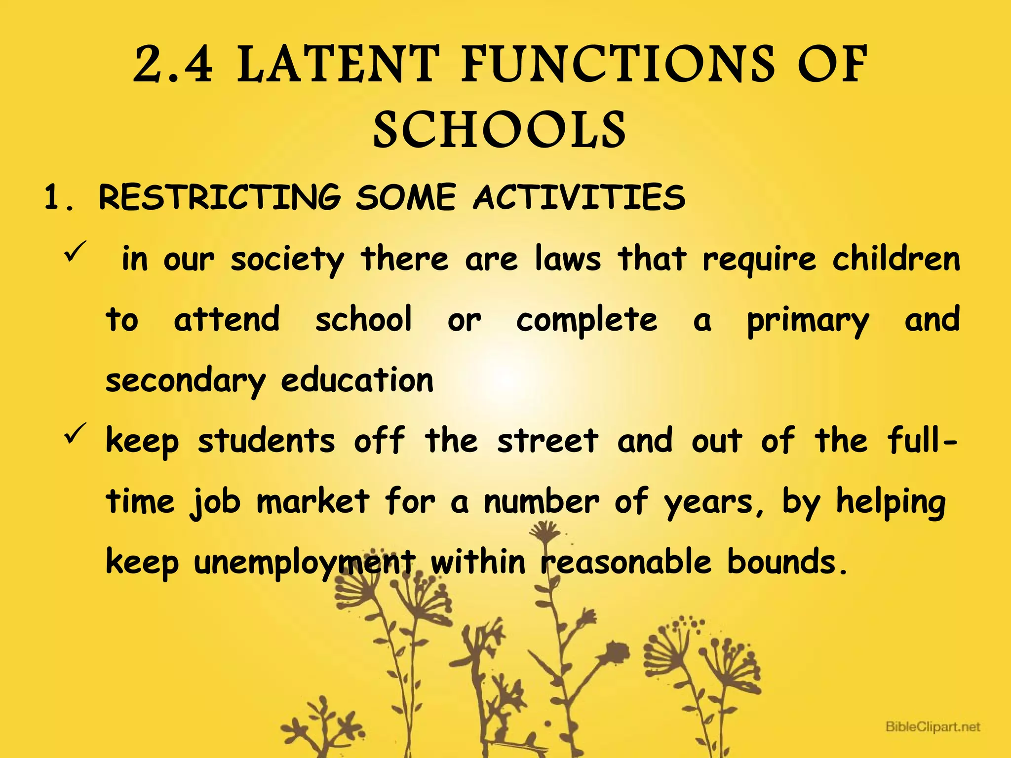 Multiple Functions of School | PPT
