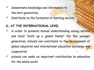 Multiple Functions of School | PPT