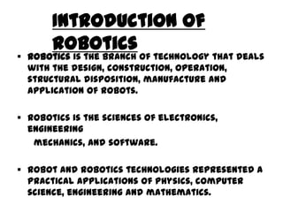 robotics and its components | PPSX