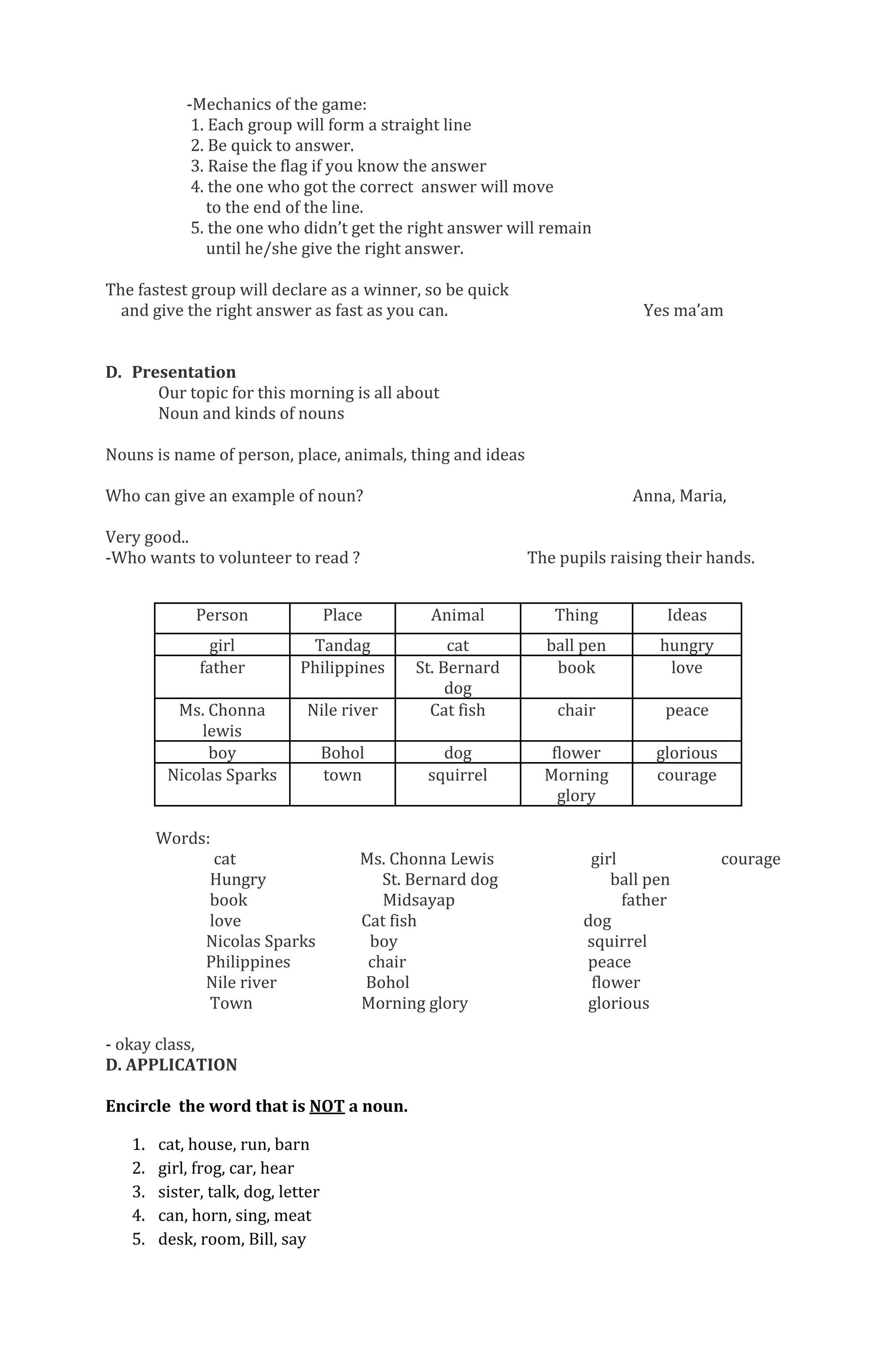 English Lesson plan | DOCX