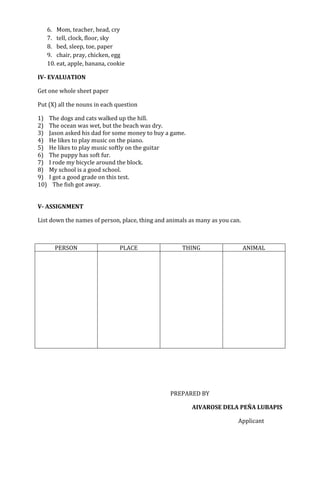 English Lesson plan | DOCX