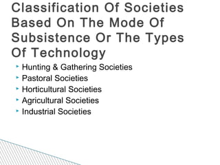 Types Of Societies | PPT