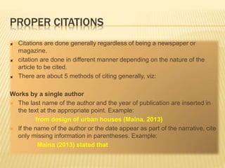 Proper Citation and Referencing for Newspapers and Magazines | PPTX