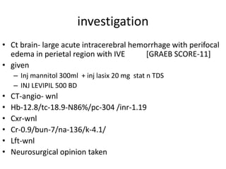 management of intraventricular hemorrhage with alteplase | PPTX