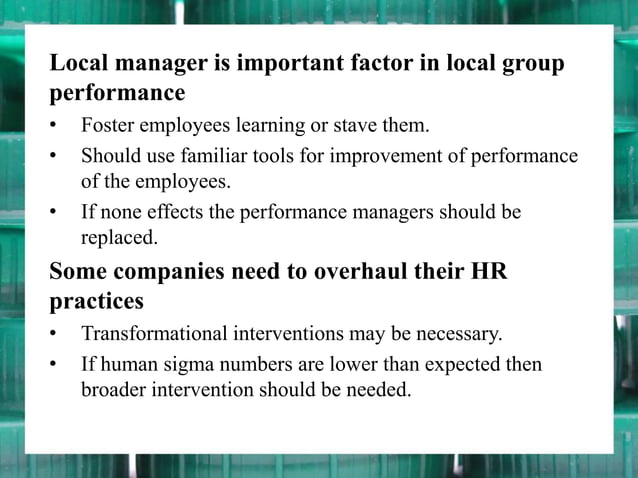 Presentation on Manage Your Human Sigma Article | PPT