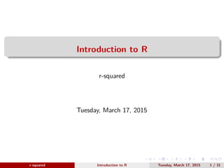R Programming: First Steps | PPT
