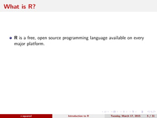 R Programming: First Steps | PPT