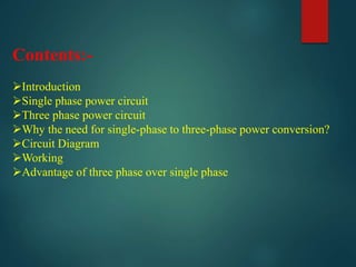 Single Phase to Three Phase Converter | PPTX