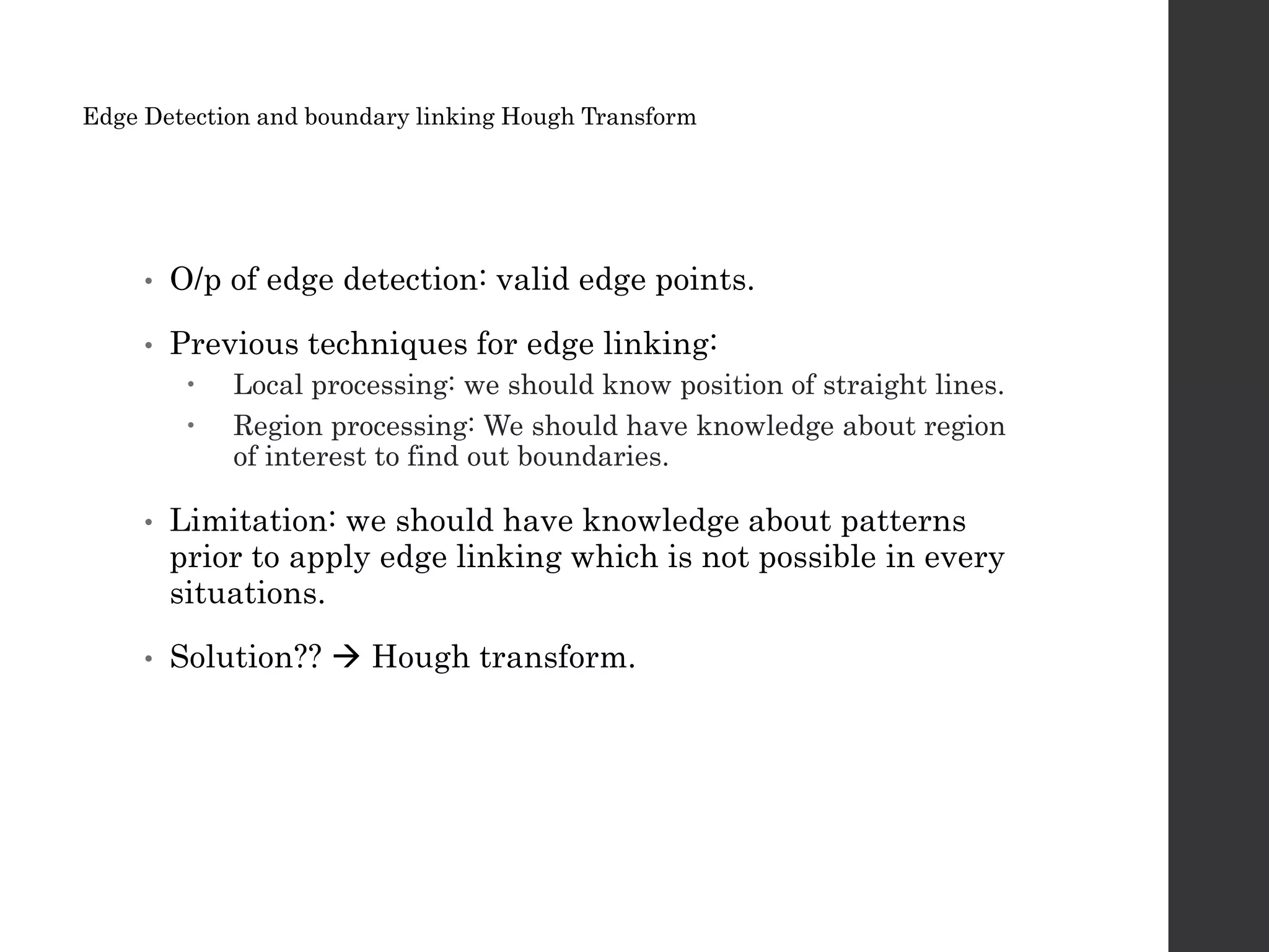 Edge Detection using Hough Transform | PPTX