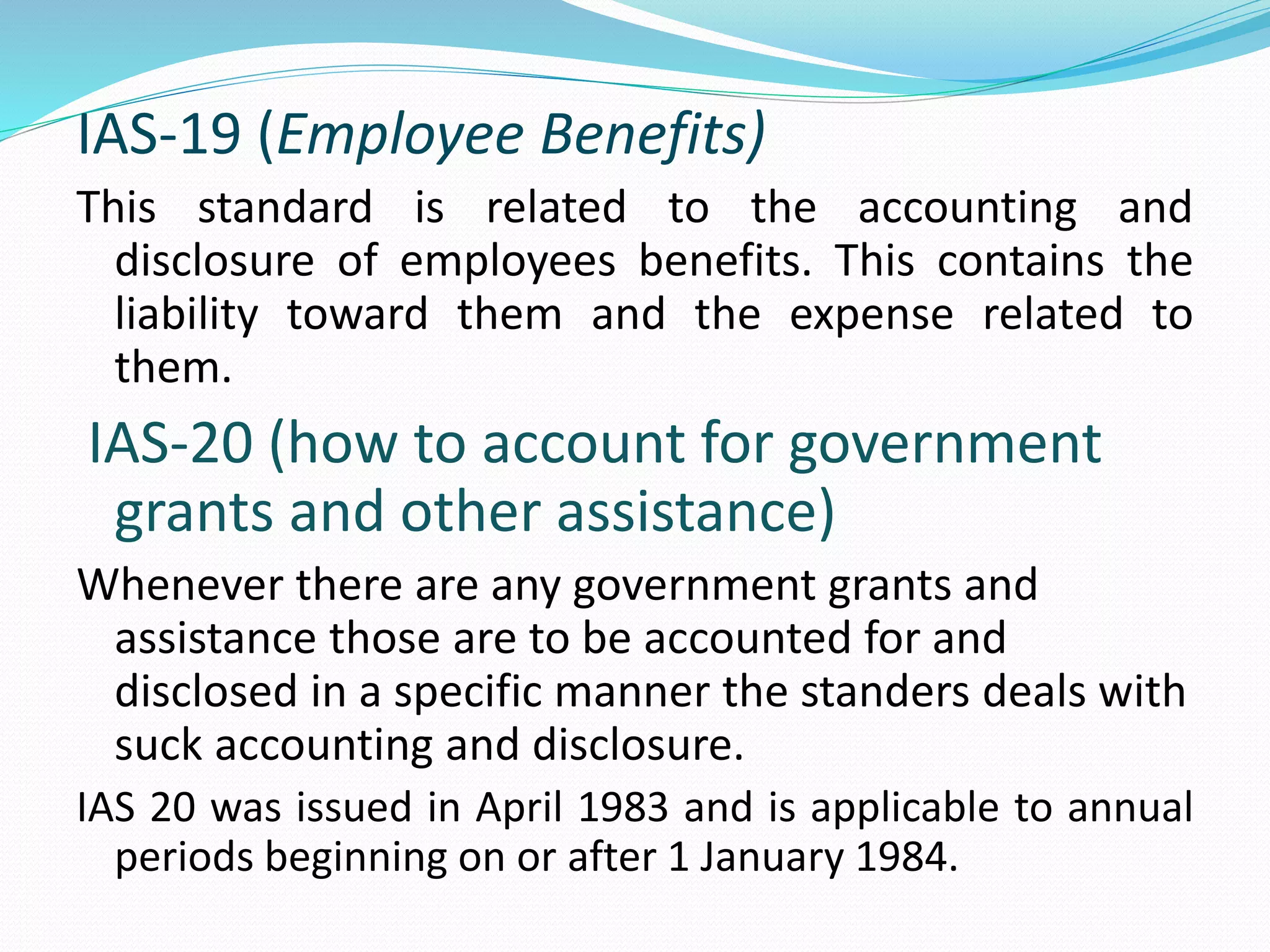 Introduction to IAS 15-20 | PPT