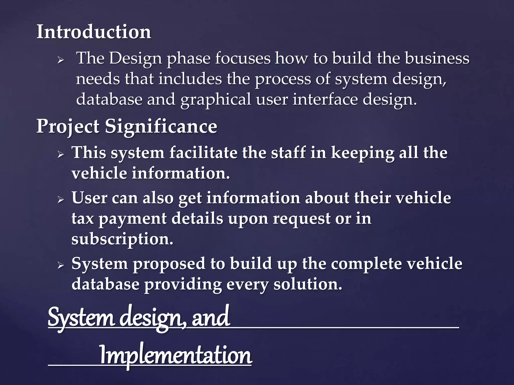 VEHICLE MANAGEMENT SYSTEM | PPTX