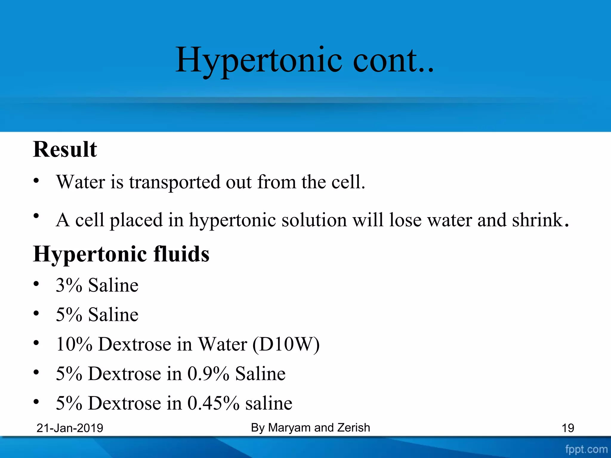 Isotonic, hypotonic and hypertonic solutions. | PPT