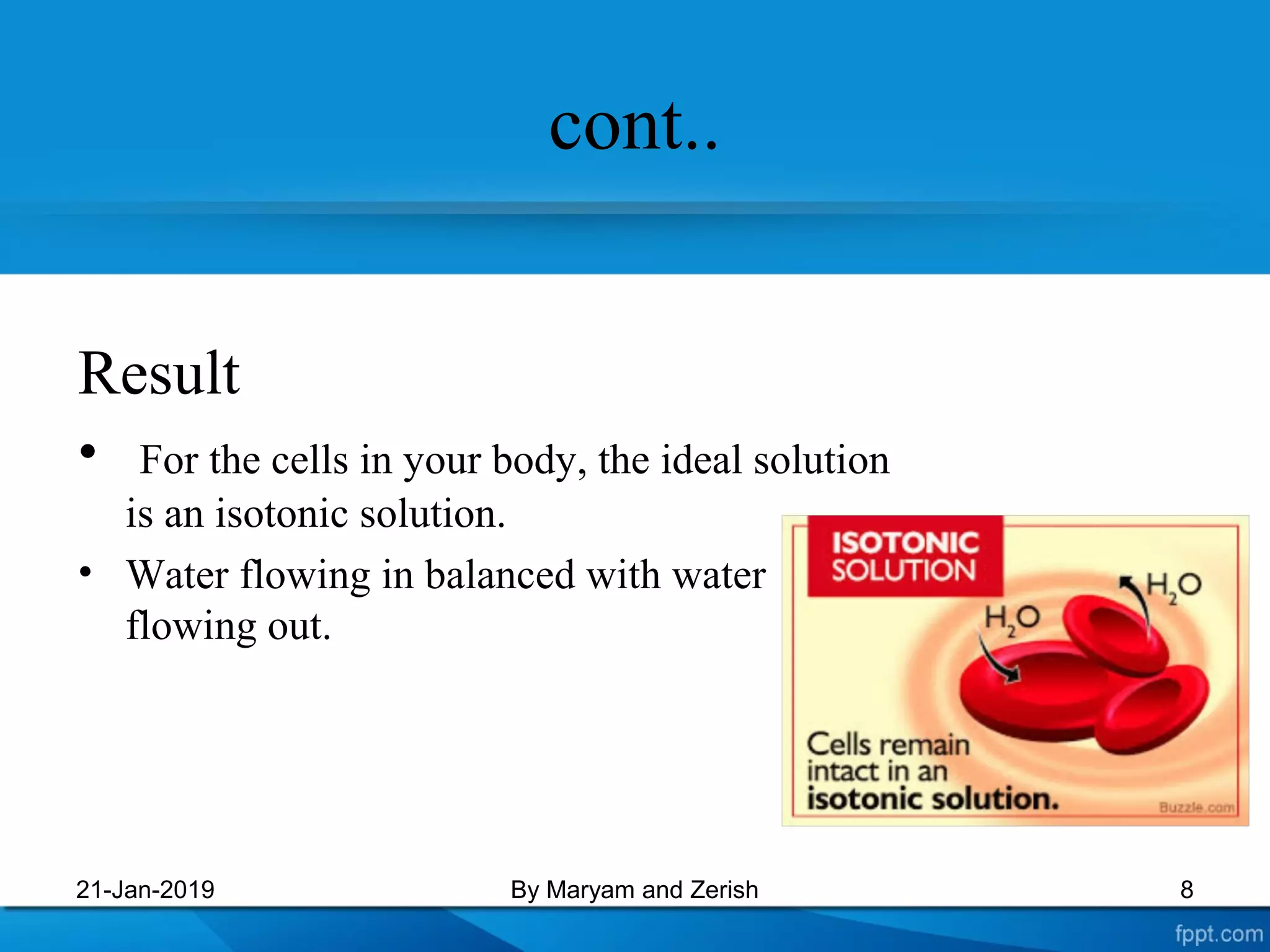 Isotonic, hypotonic and hypertonic solutions. | PPT