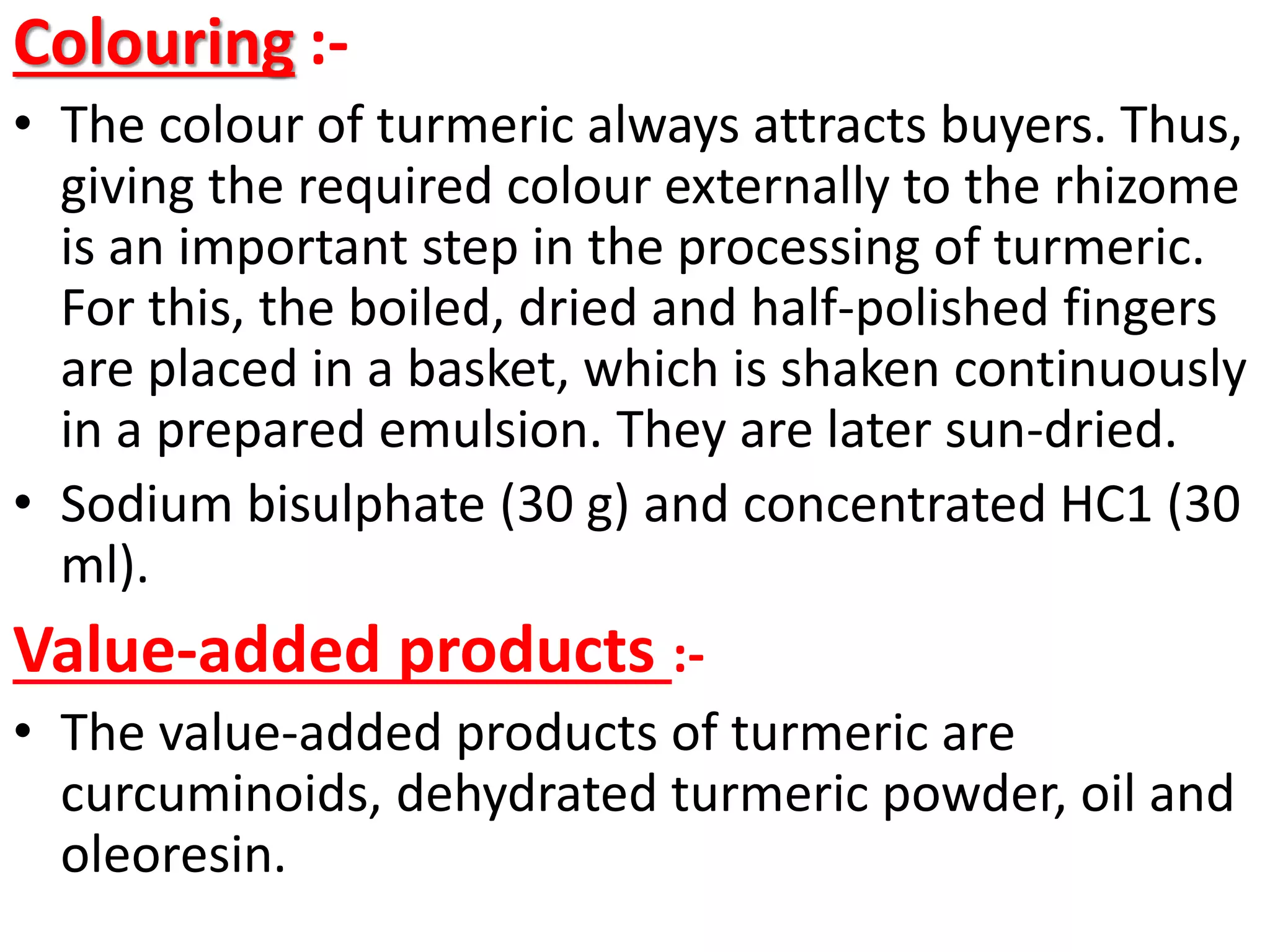turmeric cultivativation , production technology of turmeric | PPTX