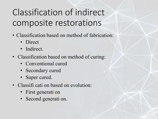 Indirect composite restorations | PPTX
