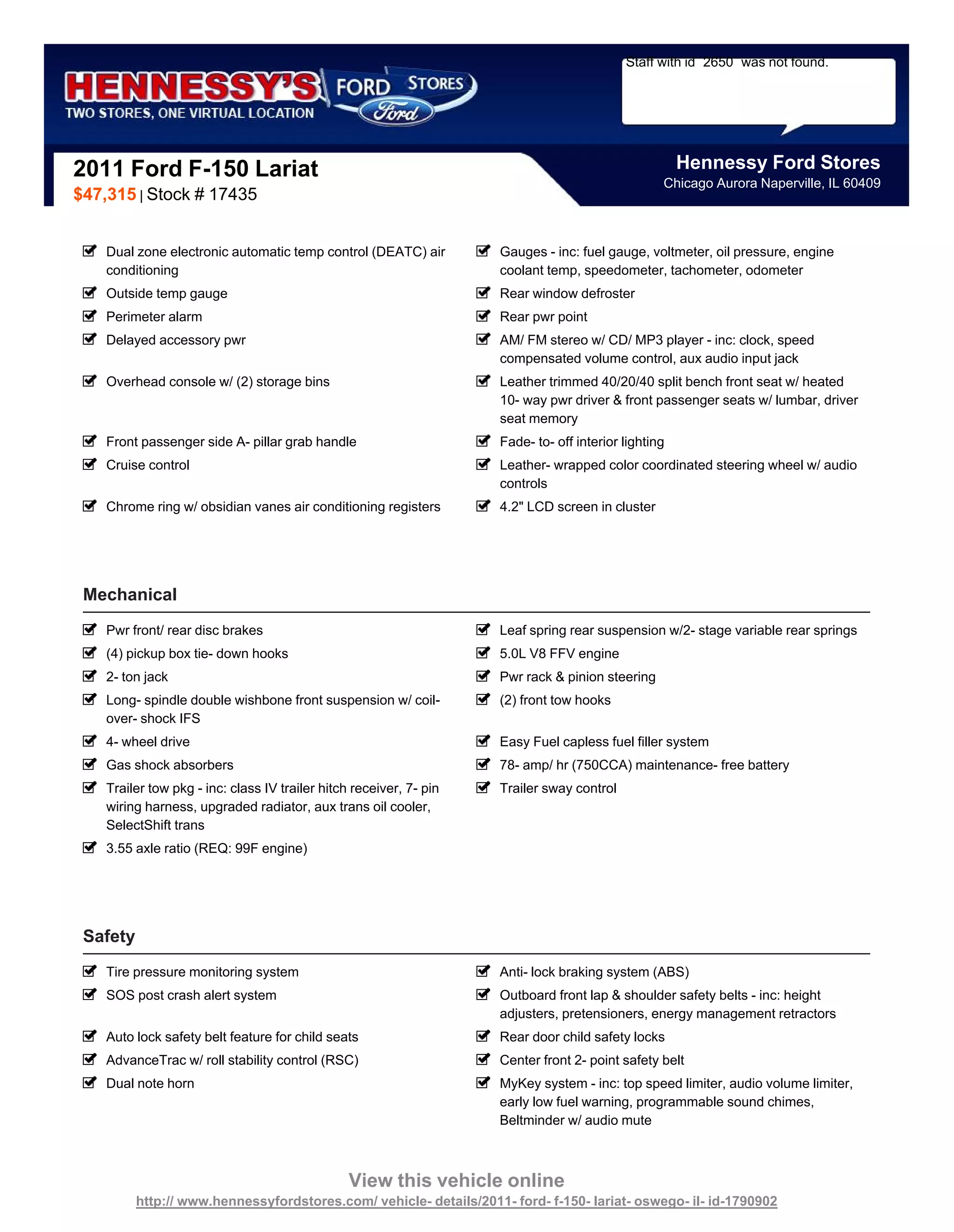 New 2011 Ford F-150 Lariat | PDF