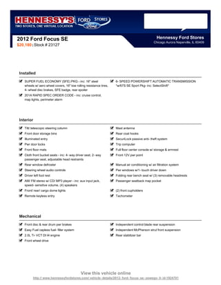 New 2012 Ford Focus SE | PDF