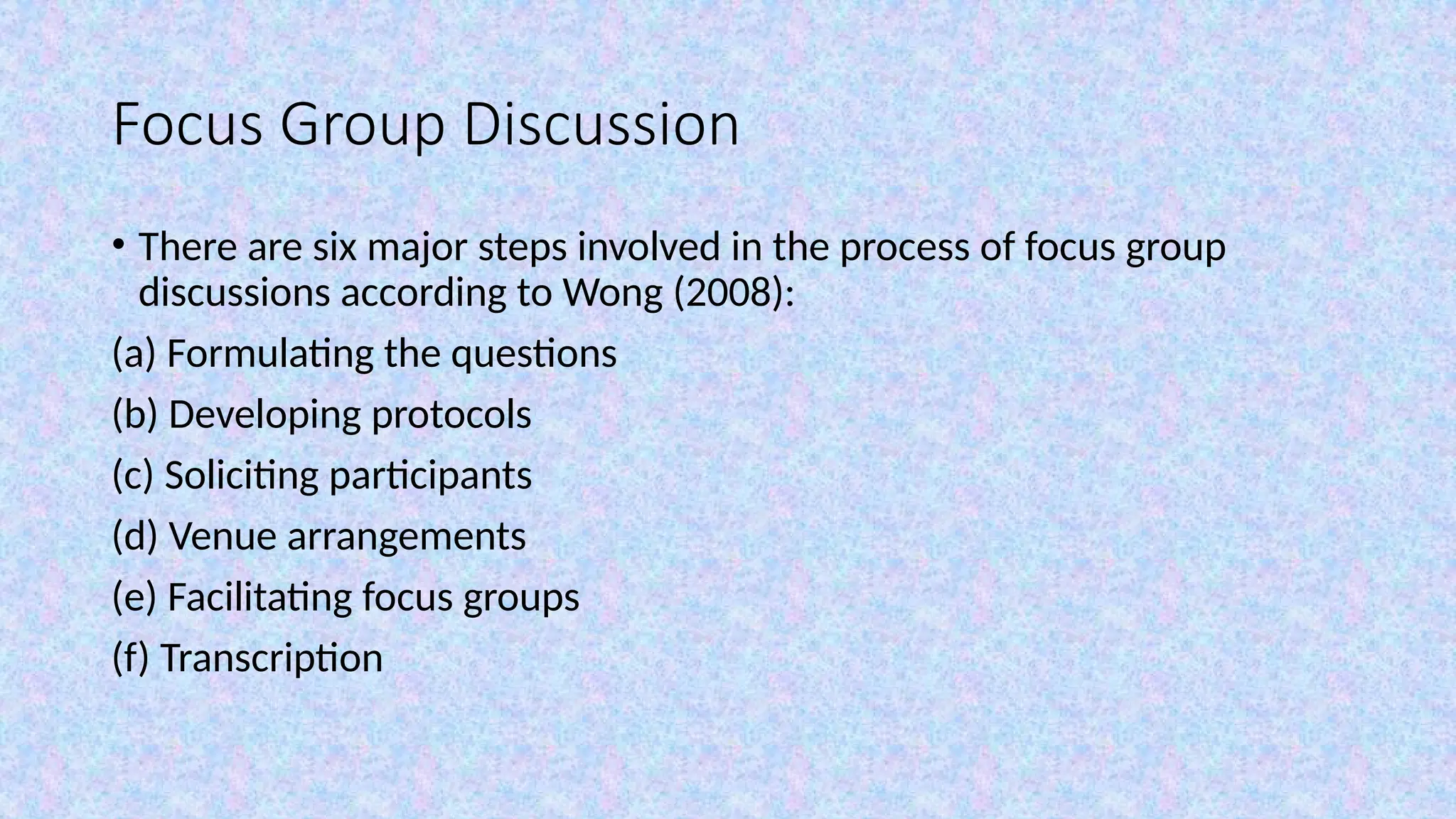 Enhancing Qualitative Research: A Framework for Focus Groups ...