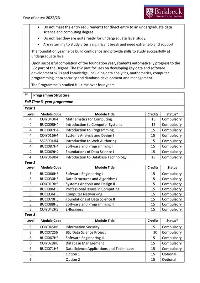 Birkbeck University of London Confirmation of Study Agreement | PDF