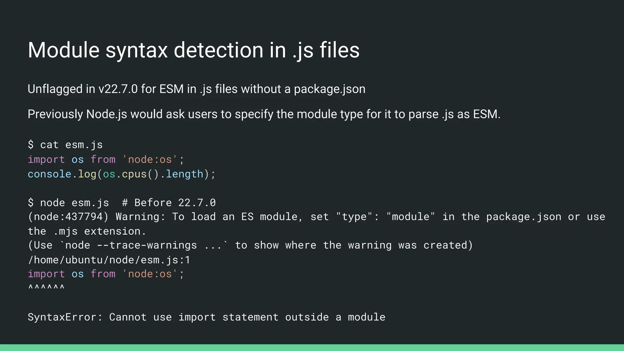 New And Upcoming Features In The Nodejs Module Loaders Ppt