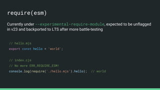 New and upcoming features in the Node.js module loaders | PPT