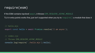 New and upcoming features in the Node.js module loaders | PPT