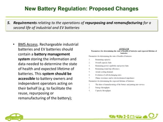New battery Regulation Opportunities and Criticalities by COBAT | PDF