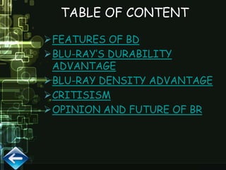 BLU - Ray Disk Ppt | PPTX