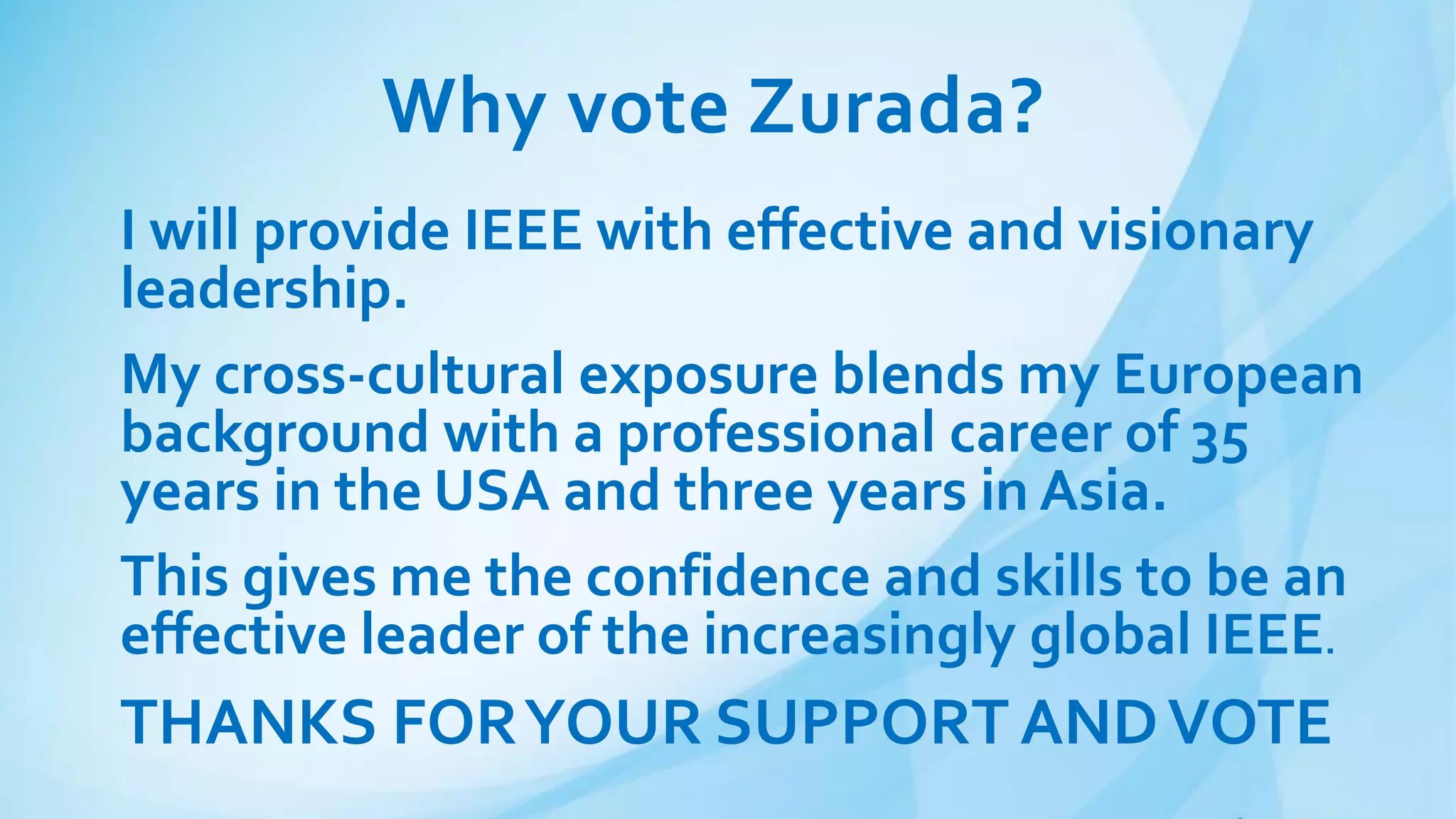 Candidate Presentation for IEEE President | PDF