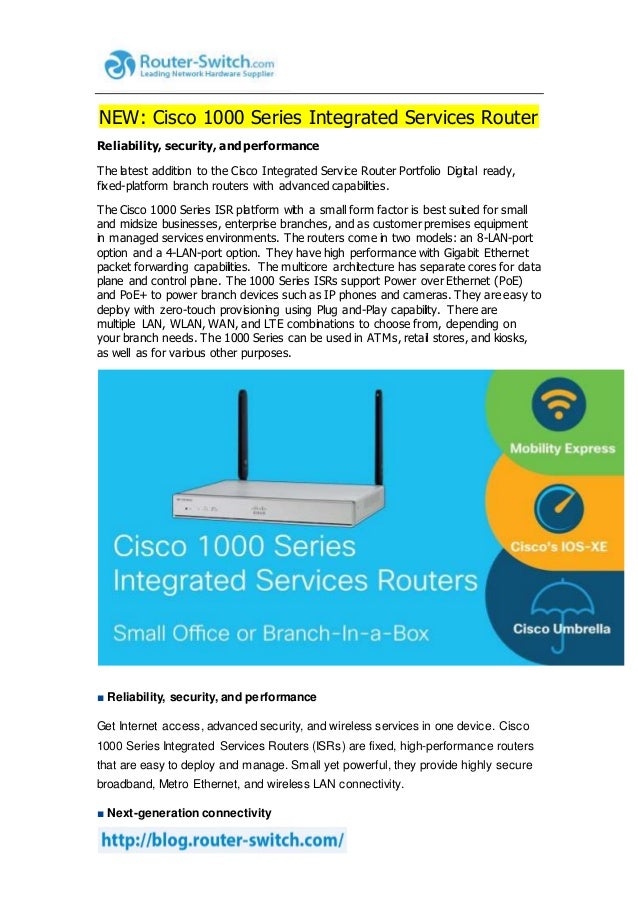 New cisco 1000 series integrated services router