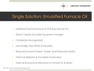 Creatnet Technology Emulsified Fuels | PPTX | Chemistry | Science