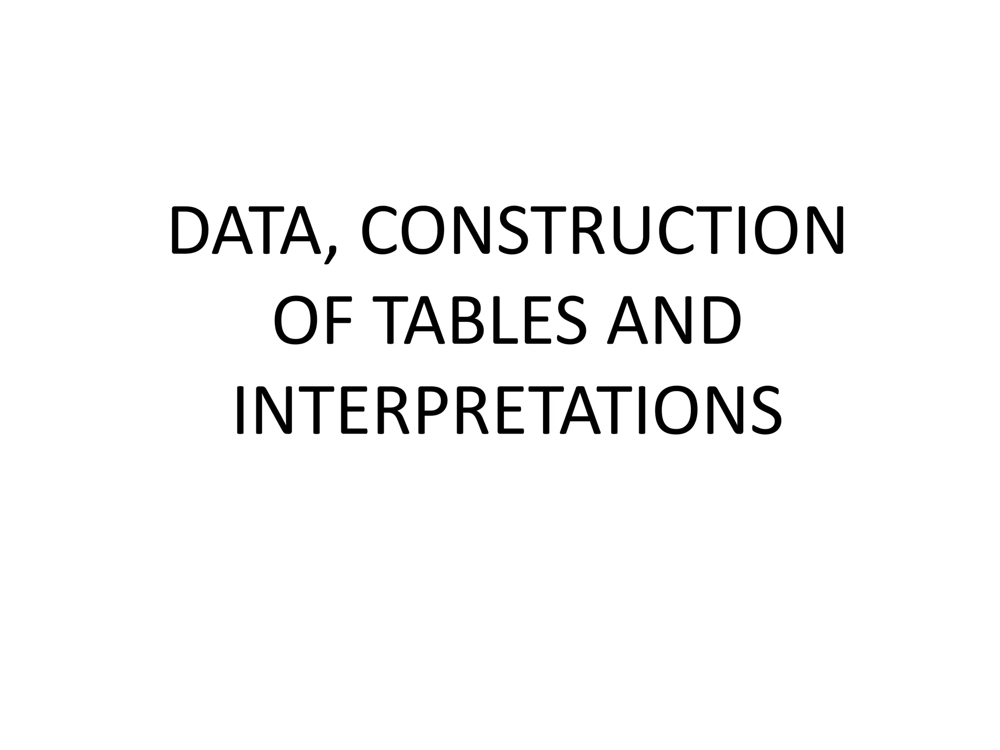 NEW-Data-construction-of-tables-and-interpretation.pptx | Professional ...