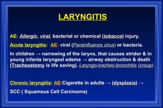 PATHOLOGY OF UPPER RESPIRARTORY | PPT