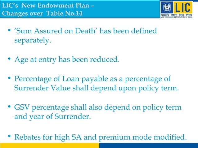 New Endowment Plan 814 | PPT