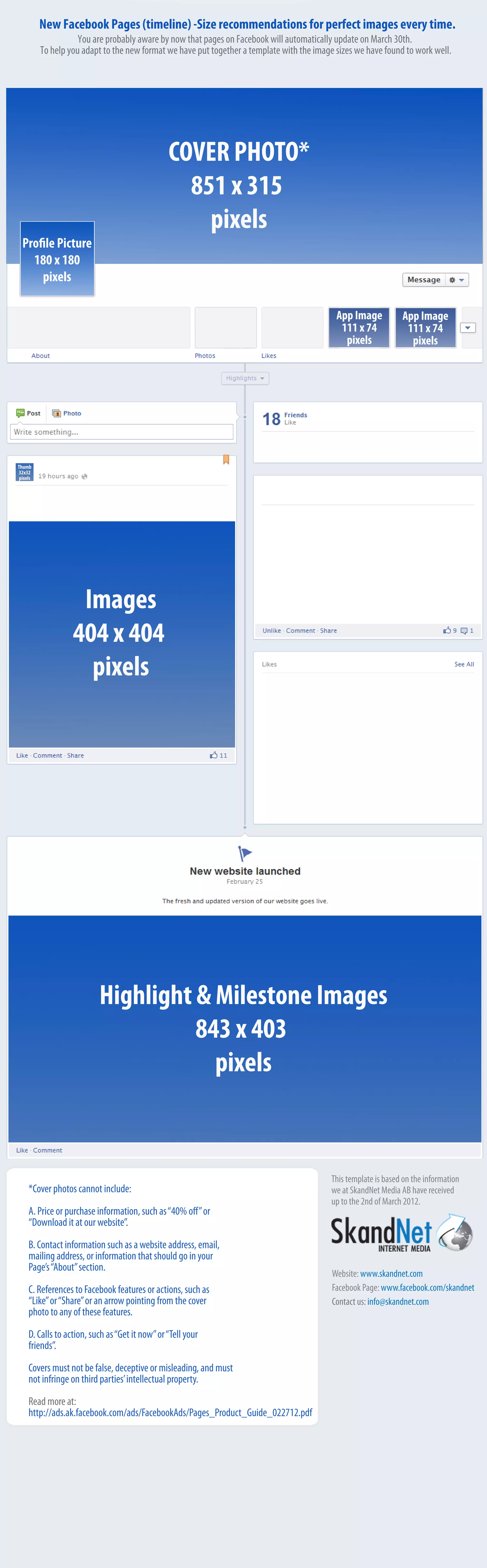 Guide to Facebook pages timeline New Image Sizes | PDF