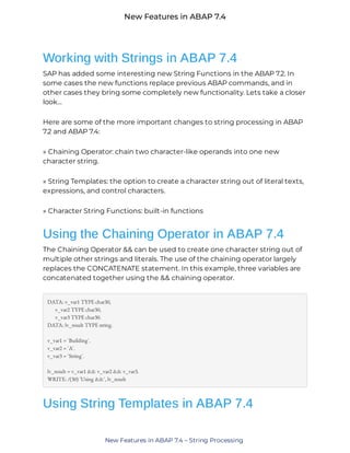 New features-in-abap-7.4 | PDF