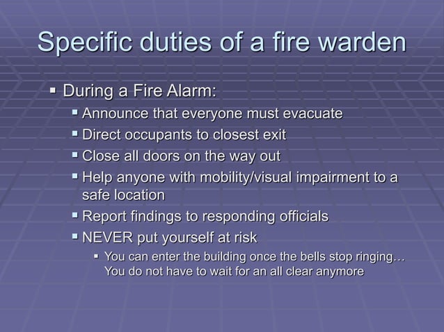 New-Fire warden system.ppt | First Aid | Injuries