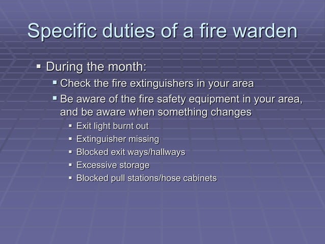 Fire warden safety Fire Warden Training | PPT