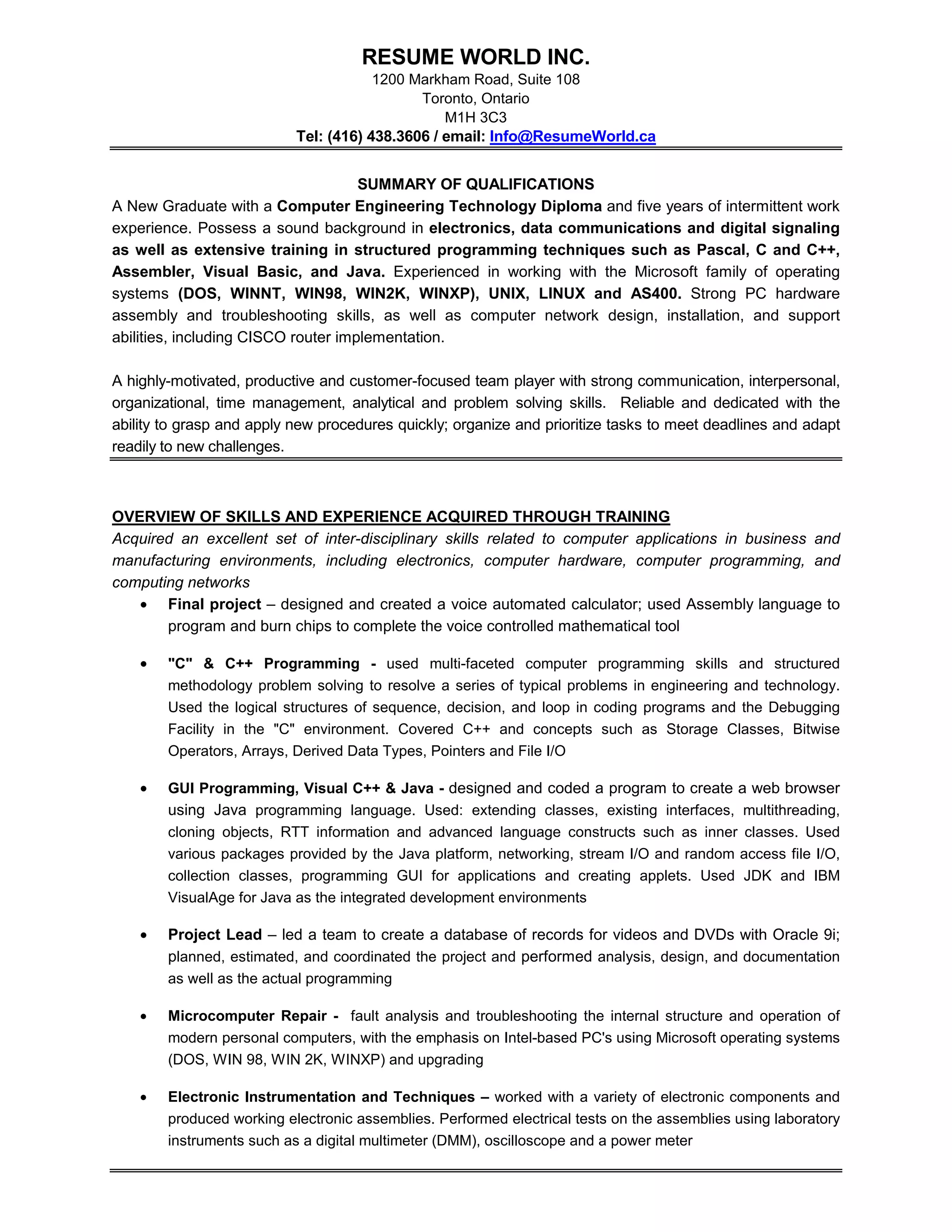 New graduate resume | PDF