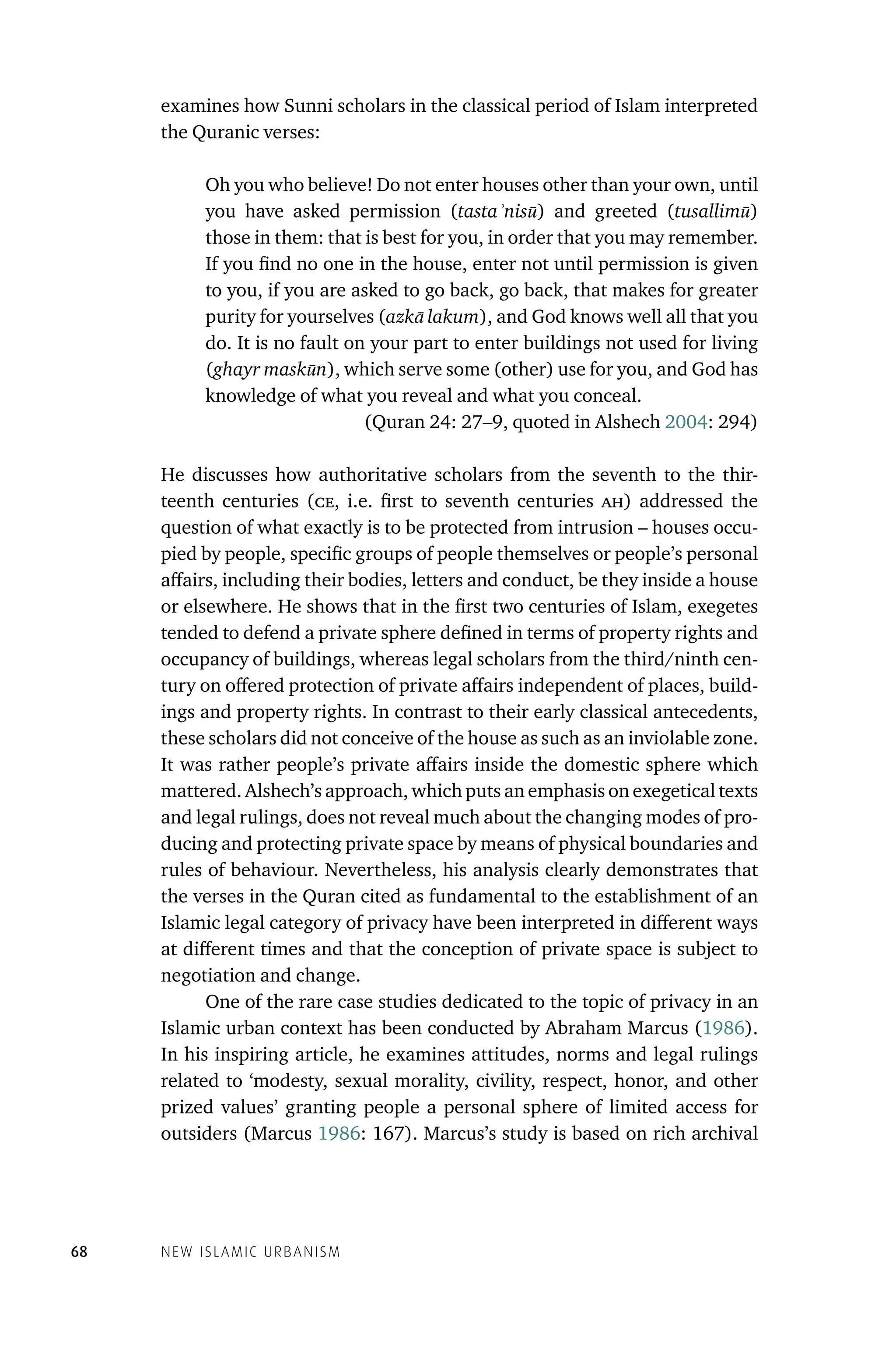 New Islamic Urbanism The Architecture of Public and Private Space in ...