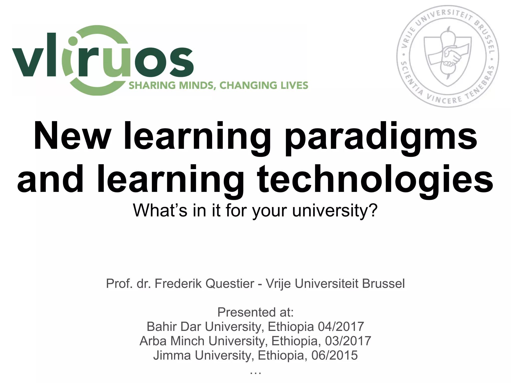 New learning paradigms and learning technologies | PDF
