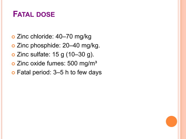 zinc toxicity | PPTX | Digestive Disorders | Diseases and Conditions