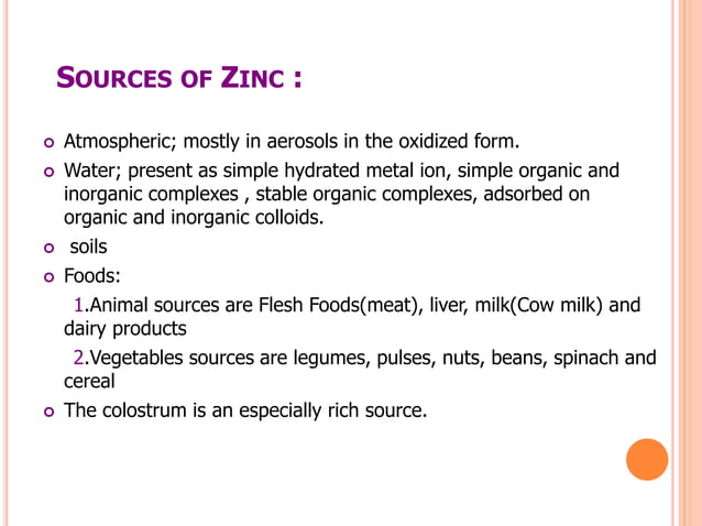 zinc toxicity | PPTX | Digestive Disorders | Diseases and Conditions