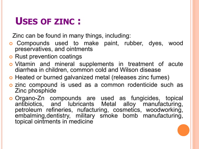 zinc toxicity | PPTX | Digestive Disorders | Diseases and Conditions