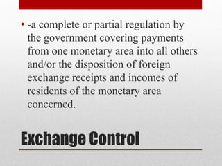 Exchange Controls | PDF