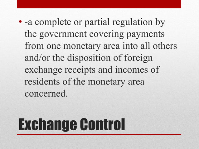 Exchange Controls | PDF