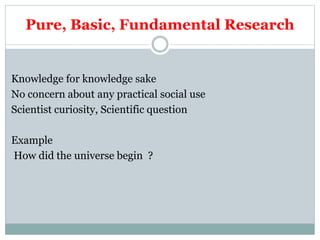 Typology of Research | PPTX