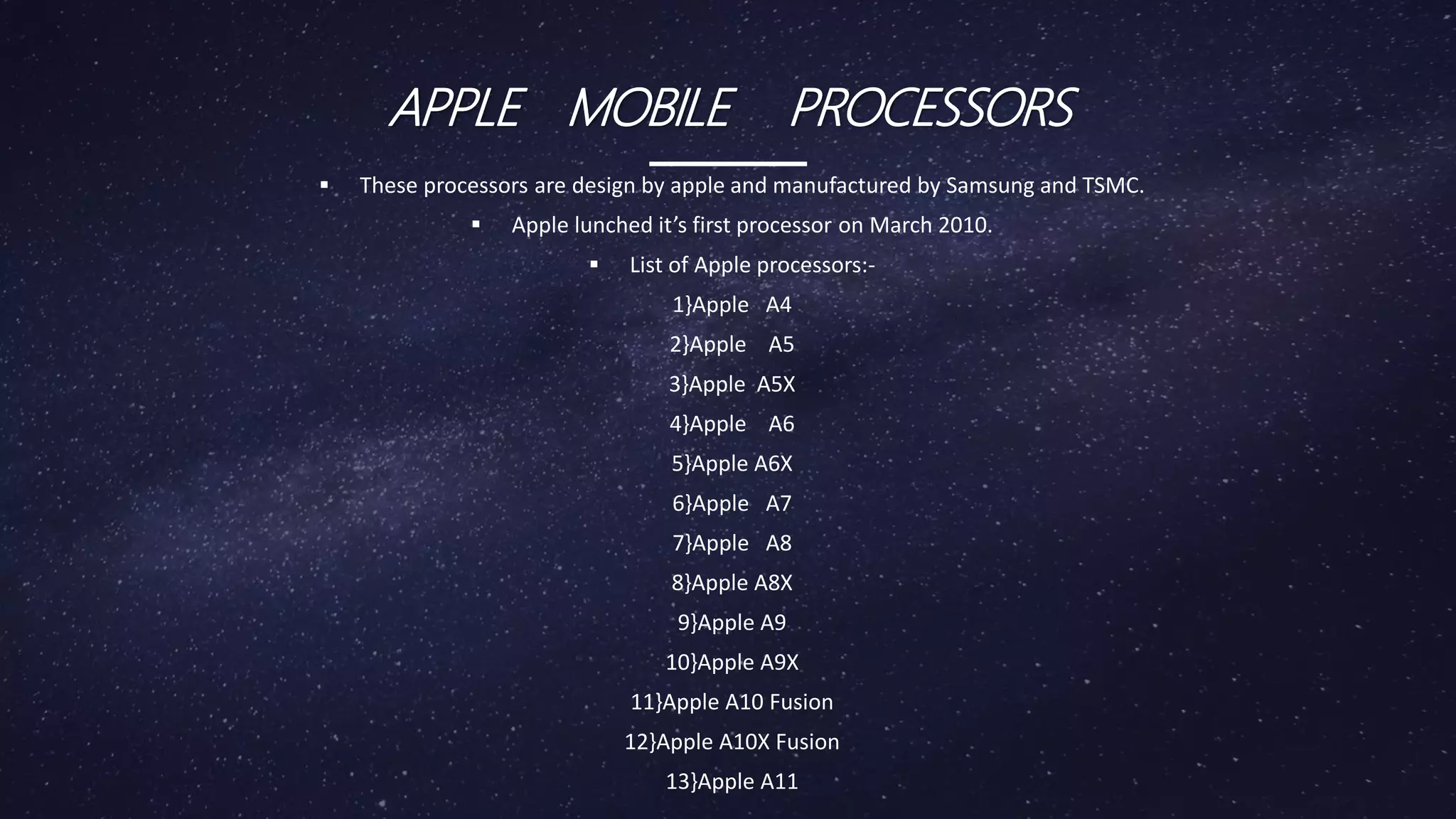 Apple mobile processors | PPTX