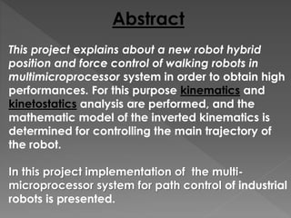 ROBOT HYBRID AND FORCE CONTROL IN MULTI-MICROPROCESSOR SYSTEM | PPTX