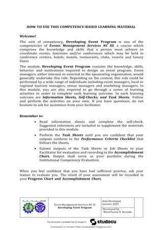 Module?cblm in Event management service c | DOCX